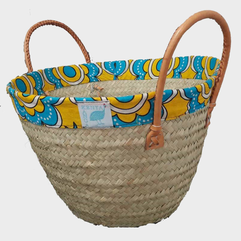 Kikapu With Leather Handles – Kenya Kanga Collection